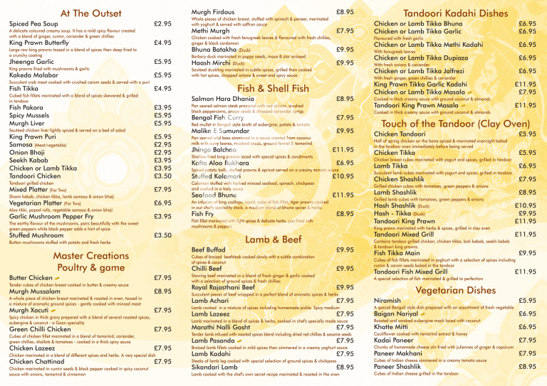 Menu – Meridian Spice
