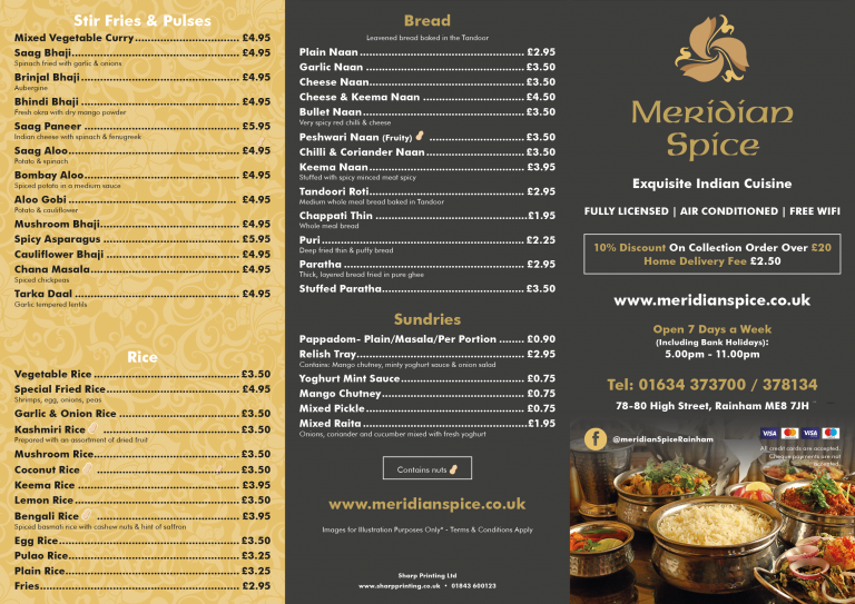 Menu – Meridian Spice